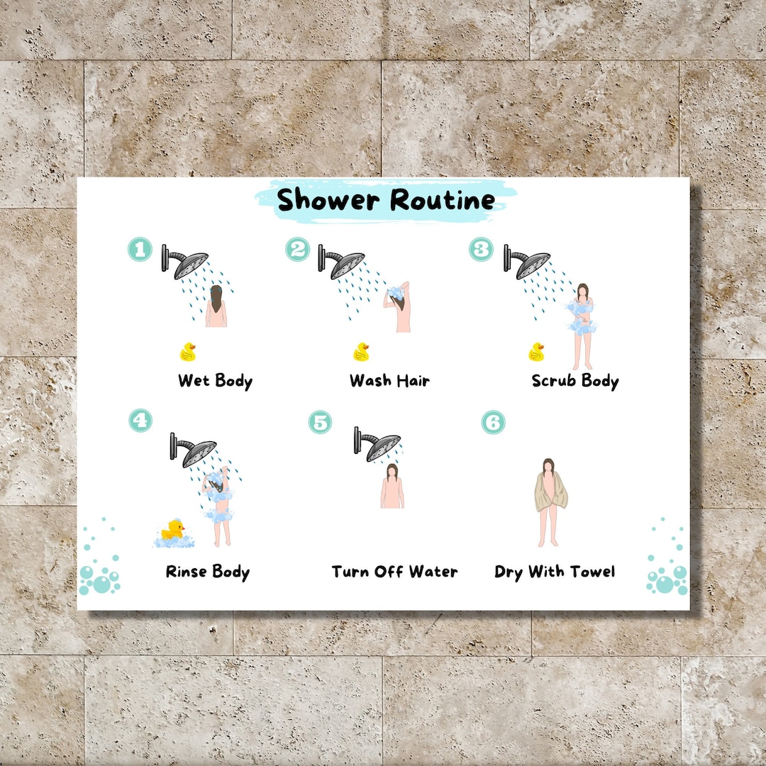 Shower Routine Chart Learning Visual Aid Girl - Etsy Canada