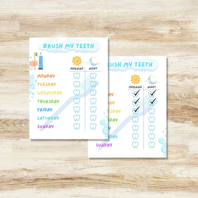 Brush Teeth Routine- Brush My Teeth- Learning- Chart- Checklist ...