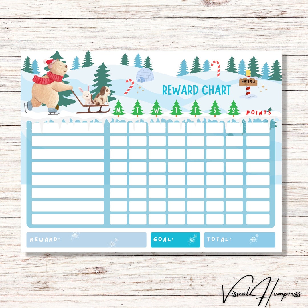 Winter Bear Reward Chart Chore Chart Behaviour Discipline - Etsy
