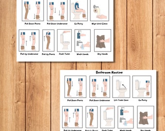 Shower Routine Chart- Learning- Visual Aid- Boy- Illustration- for Kids ...