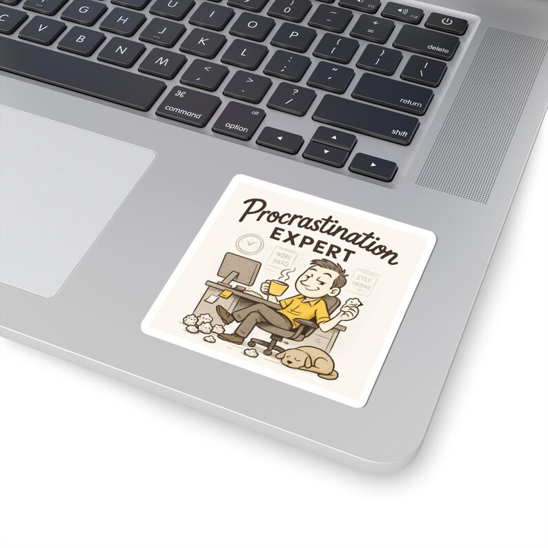 Procrastination Expert Sticker | Kiss-cut Laptop Sticker, Funny Office ...