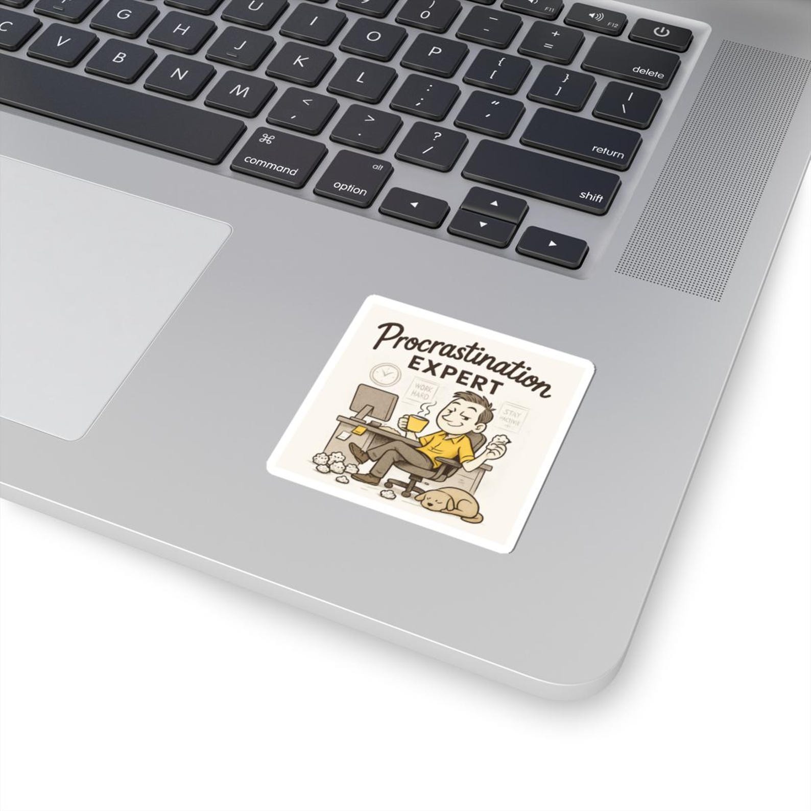 Procrastination Expert Sticker | Kiss-cut Laptop Sticker, Funny Office ...