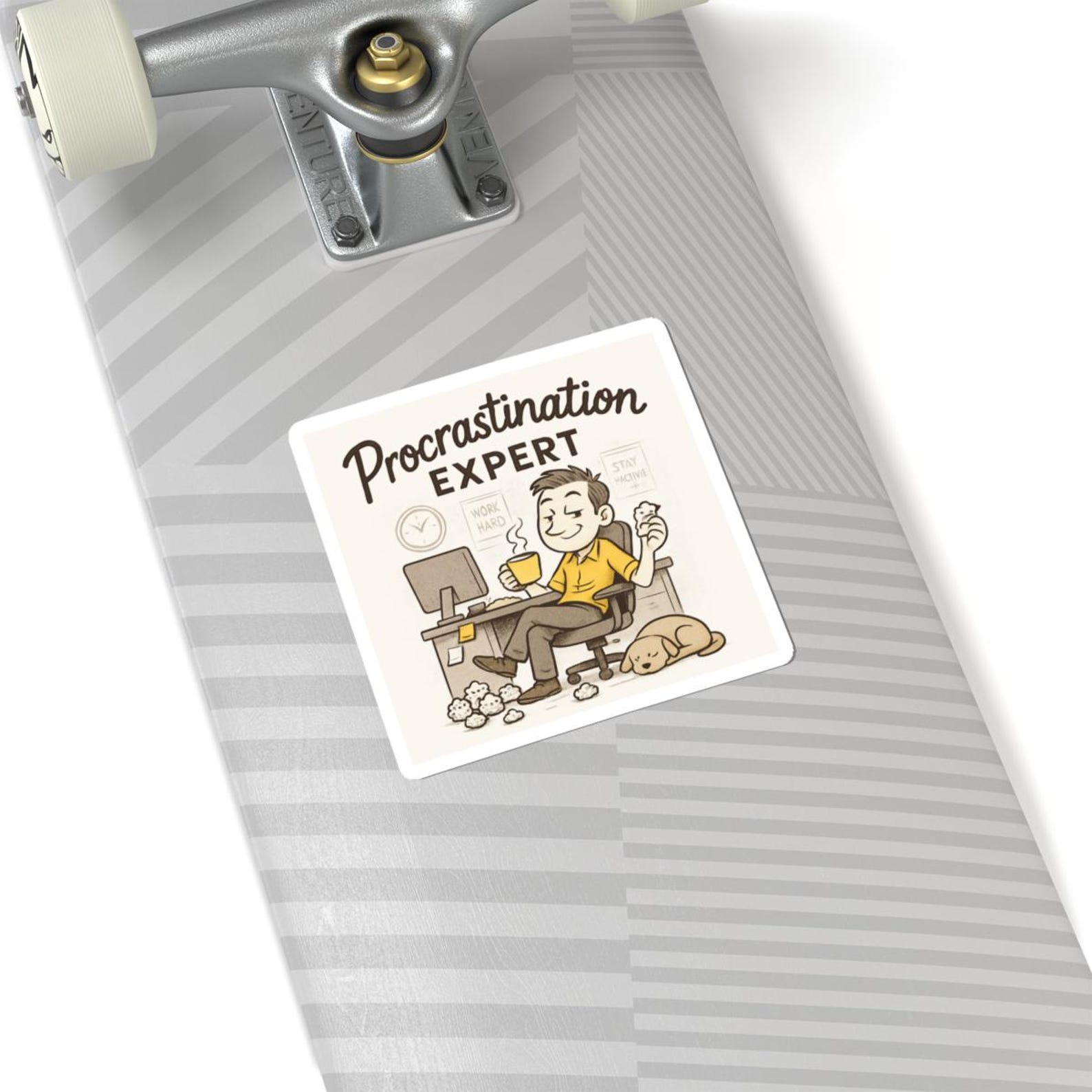 Procrastination Expert Sticker | Kiss-cut Laptop Sticker, Funny Office ...
