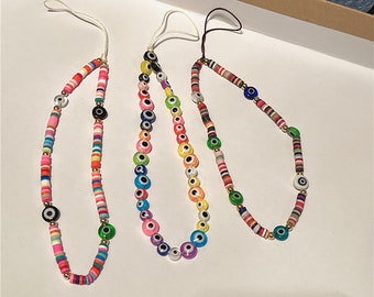 Beaded Evil Eye Phone String - Etsy