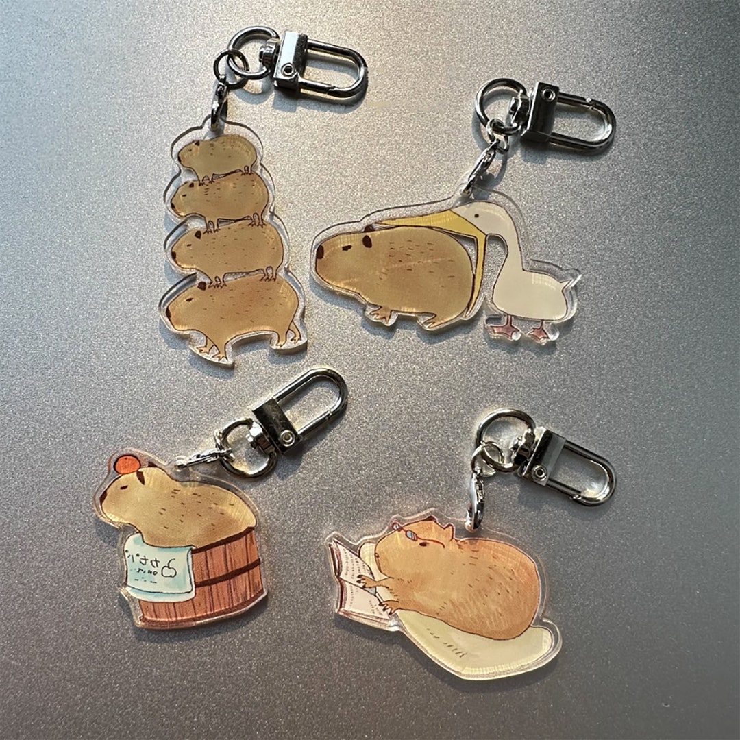 Funny Capybara Acrylic Keychain Cartoon Capybara Key Pendant - Etsy