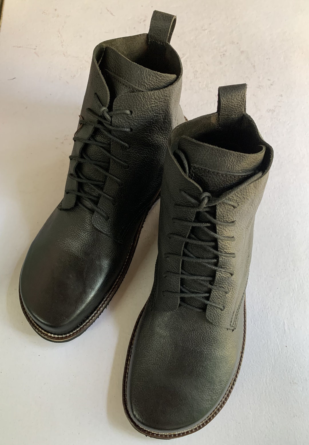 Barefoot Leather Boots With Rubber Sole I UK8/EU43 I Customization ...