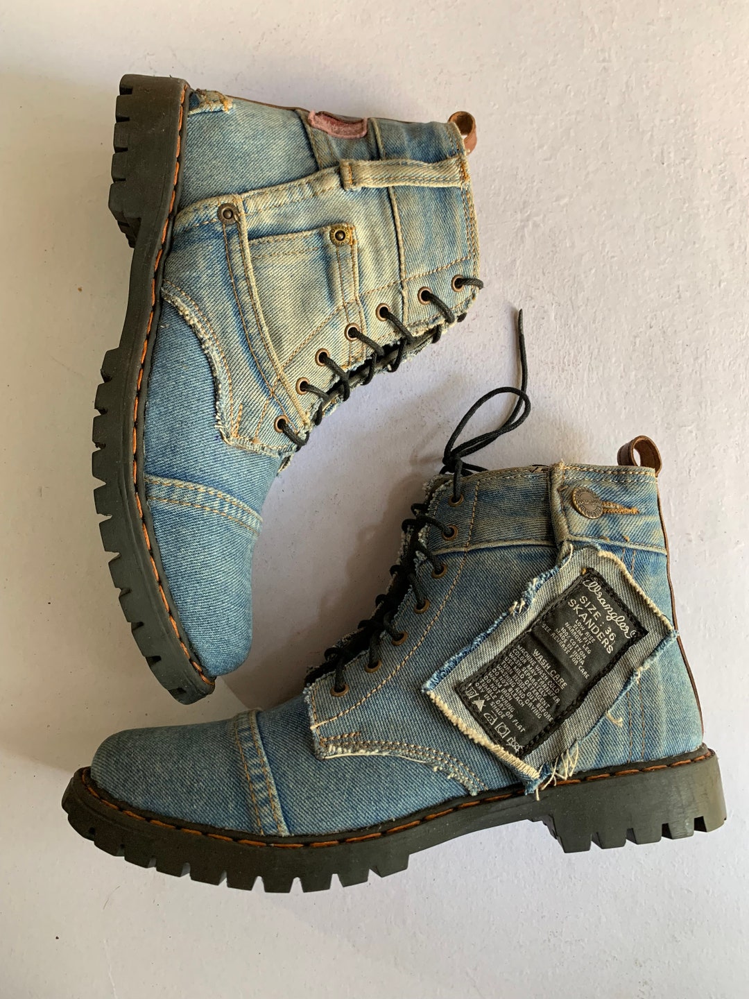 Upcycled Denim Boots With Tough Thermoplastic Rubber (TPR) Sole I ...