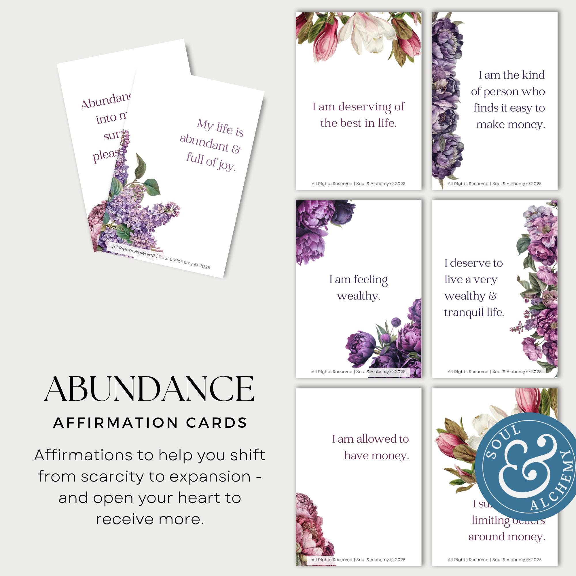 I AM Affirmation Card Bundle: Printable Mindset Deck for Self Love ...
