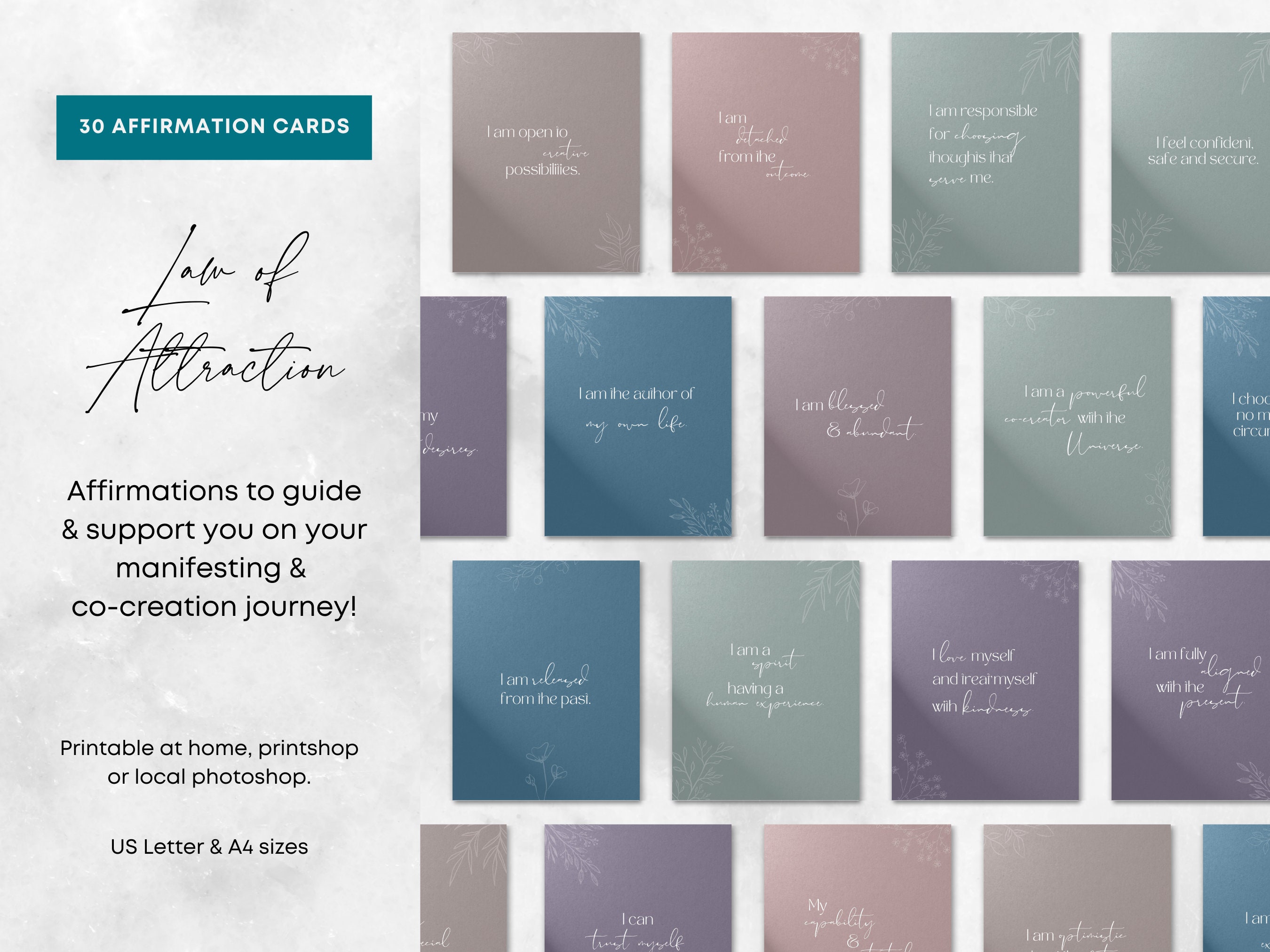 Printable Affirmation Cards | Self-love | Abundance | Success | Law of ...