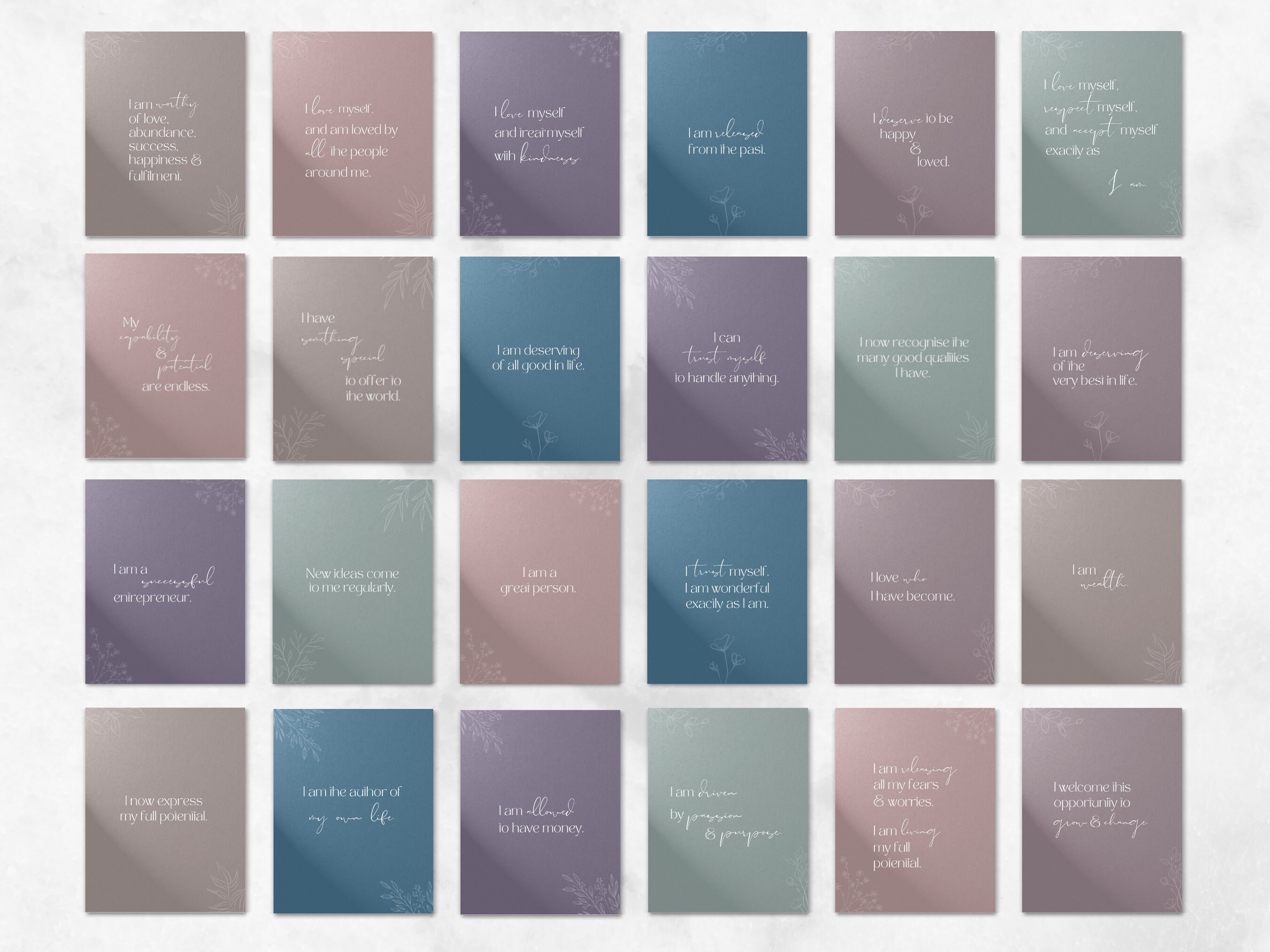 Printable Affirmation Cards Self Love Abundance Success Law Of
