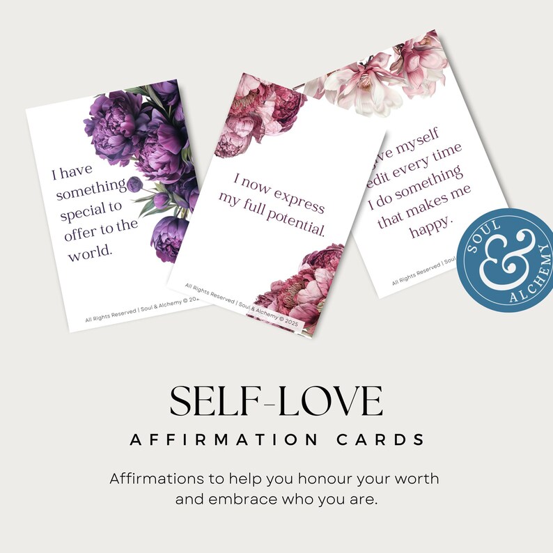 I AM Affirmation Card Bundle: Printable Mindset Deck for Self Love ...