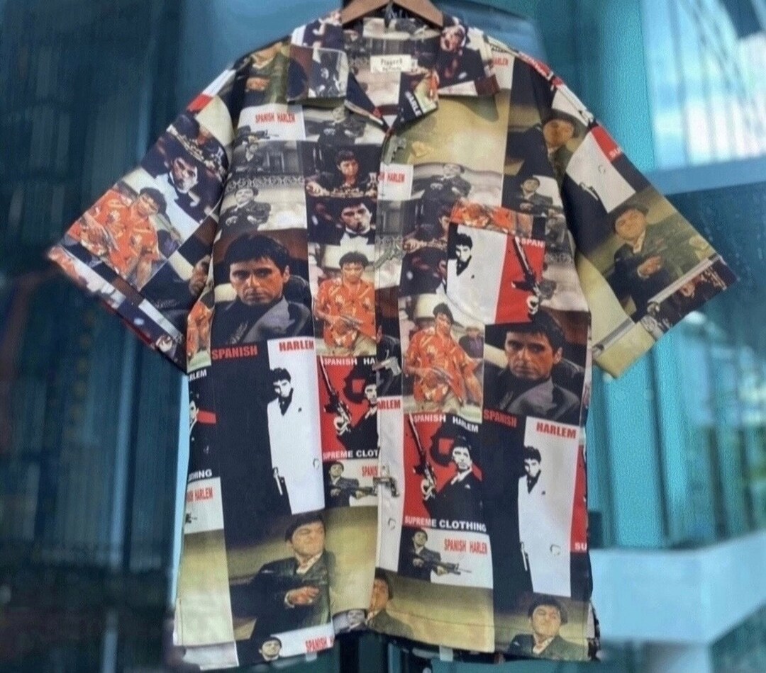Vintage Scarface All Over Print With Gun Button Down Shirt - Etsy