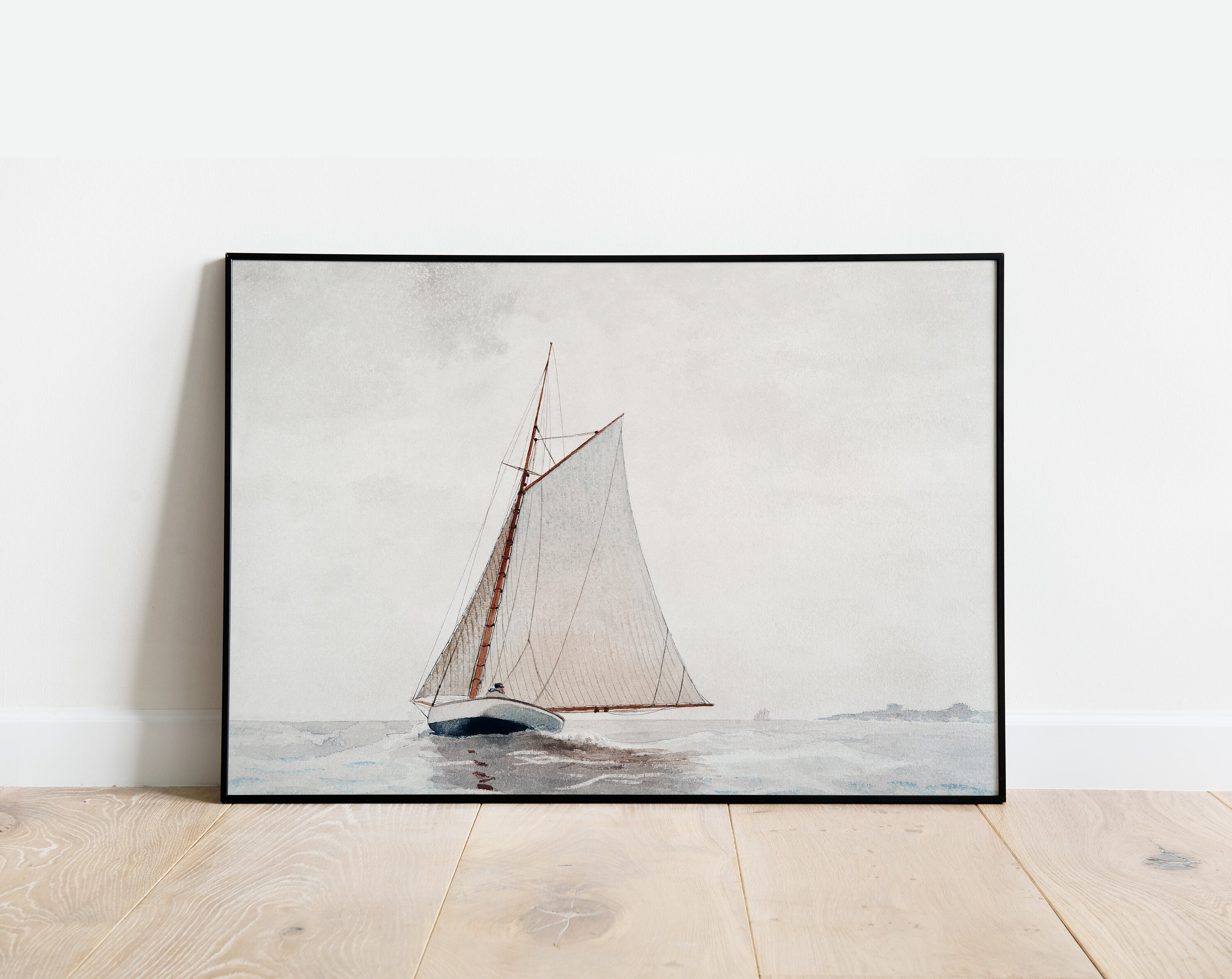PRINTABLE Vintage Decor Sailing Boat, Cabin Decor Living Room Wall Art ...