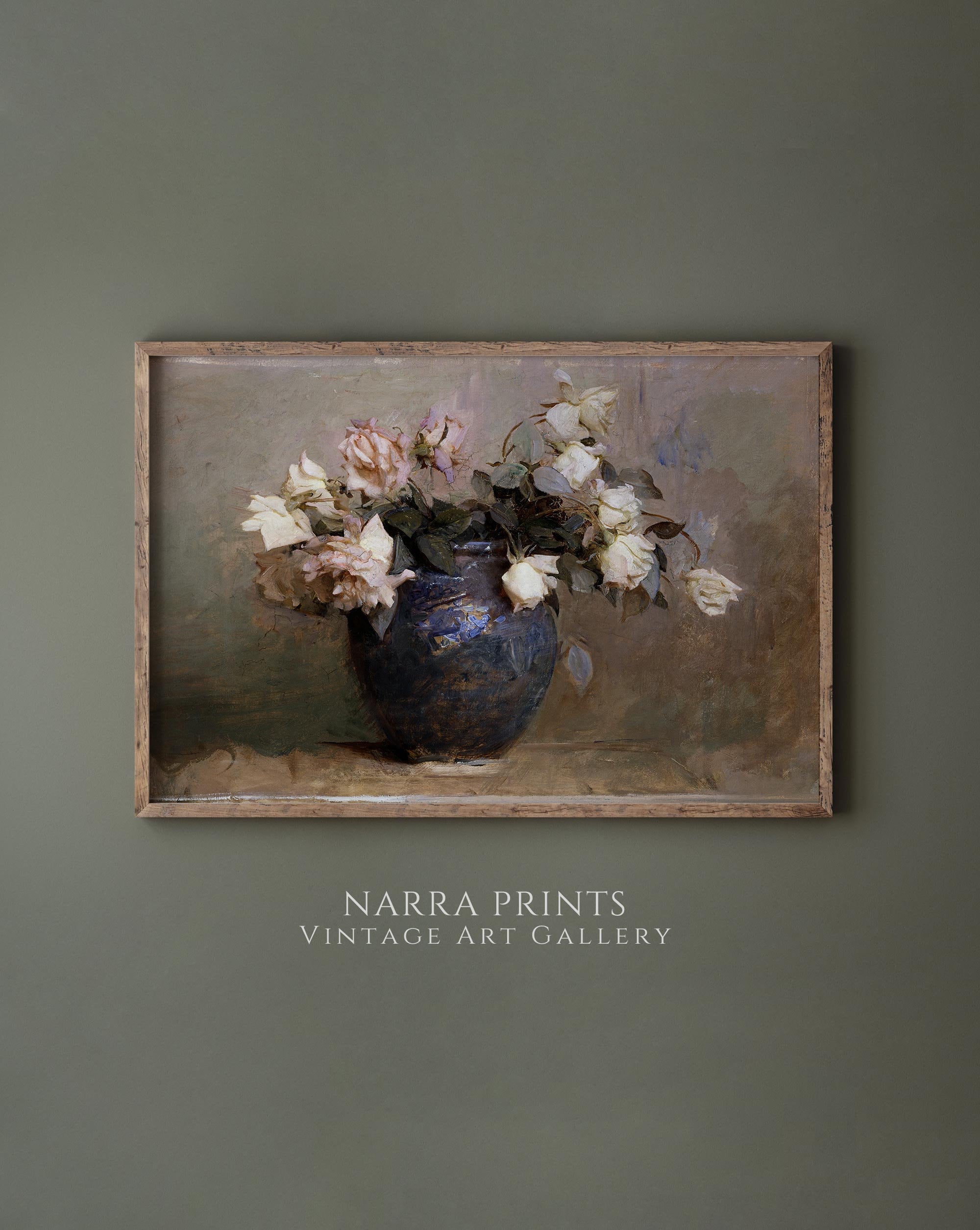 Still Life Roses Painting, Farmhouse Decor, Botanical Wall Art ...