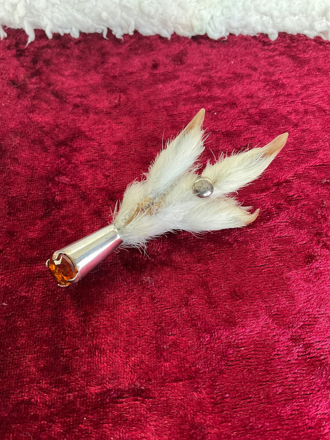 Vintage Grouse Foot With Amber Citrine Stone - Etsy