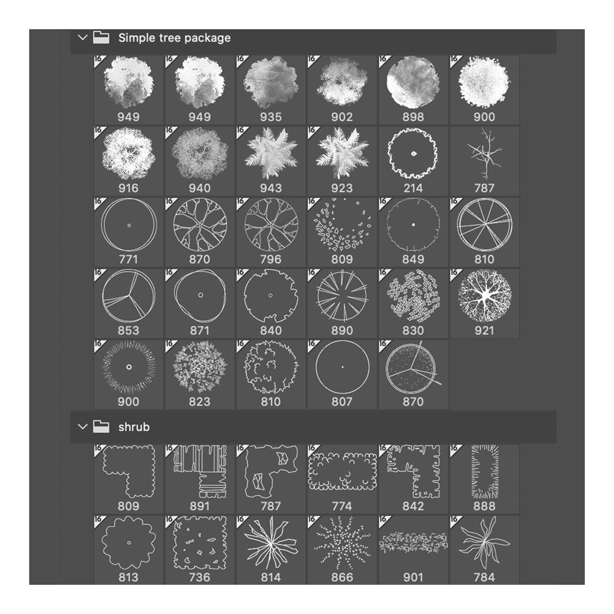 Photoshop Tree and Shrub Brushes Pack .abr for Watercolor - Etsy
