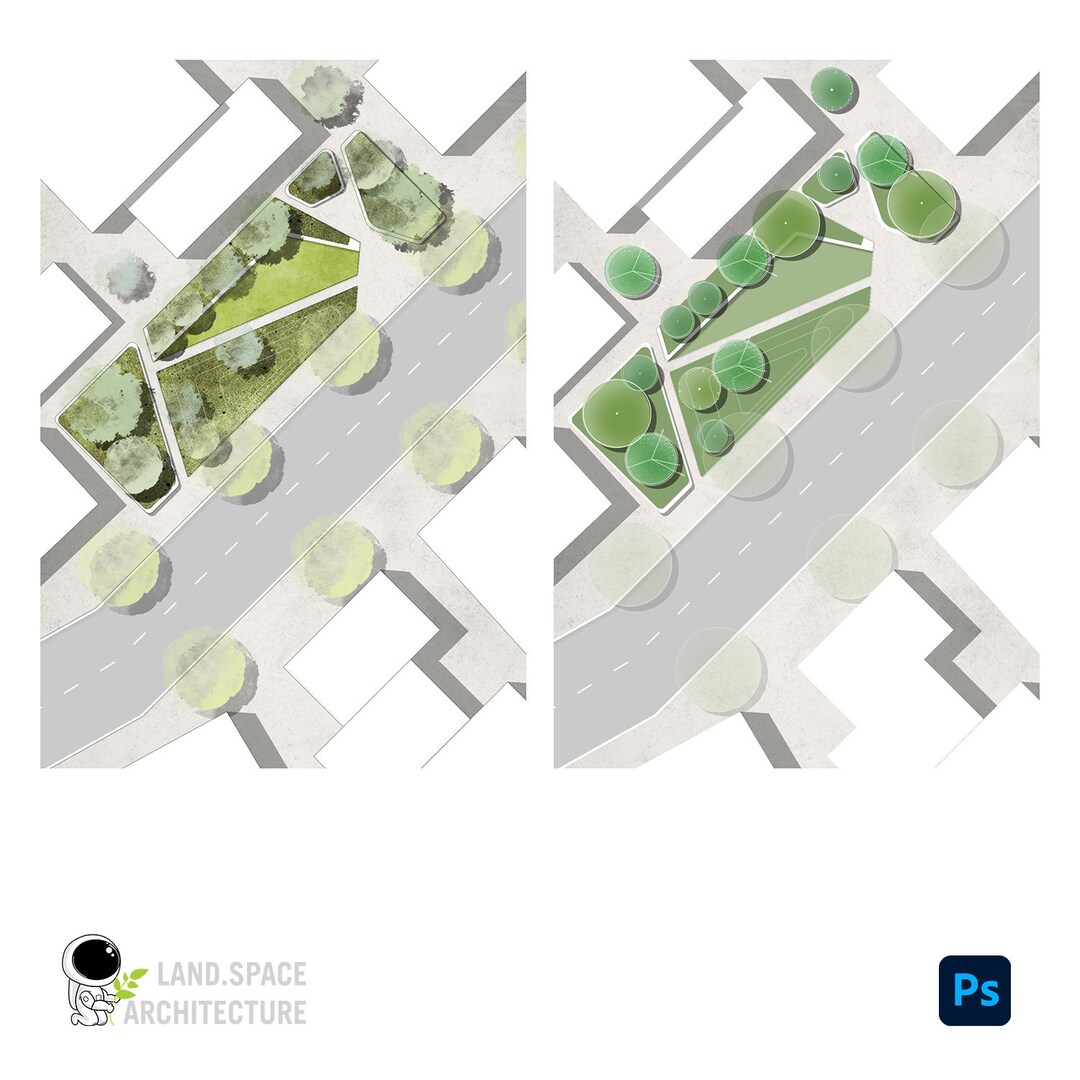 Photoshop Tree and Shrub Brushes Pack .abr for Watercolor Style ...