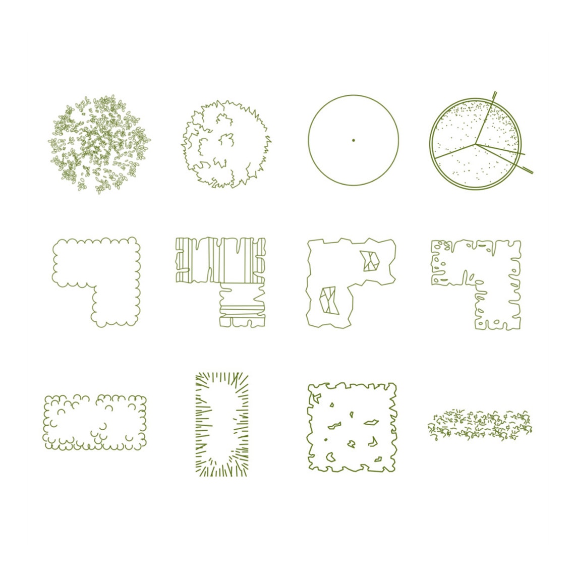 Photoshop Tree and Shrub Brushes Pack .abr for Watercolor Style ...