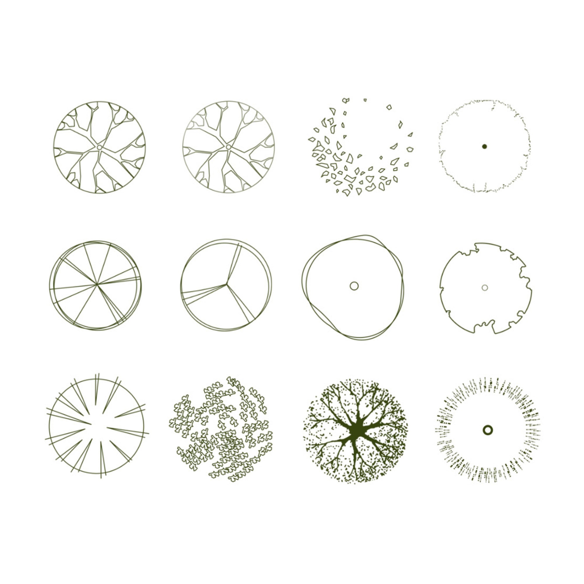 Photoshop Tree and Shrub Brushes Pack .abr for Watercolor Style ...