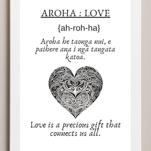 Aroha love Maori Language Design Love Te Reo Māori New Zealand NZ ...