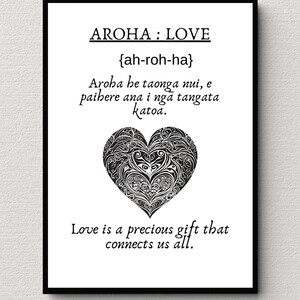 Aroha love Maori Language Design Love Te Reo Māori New Zealand NZ ...