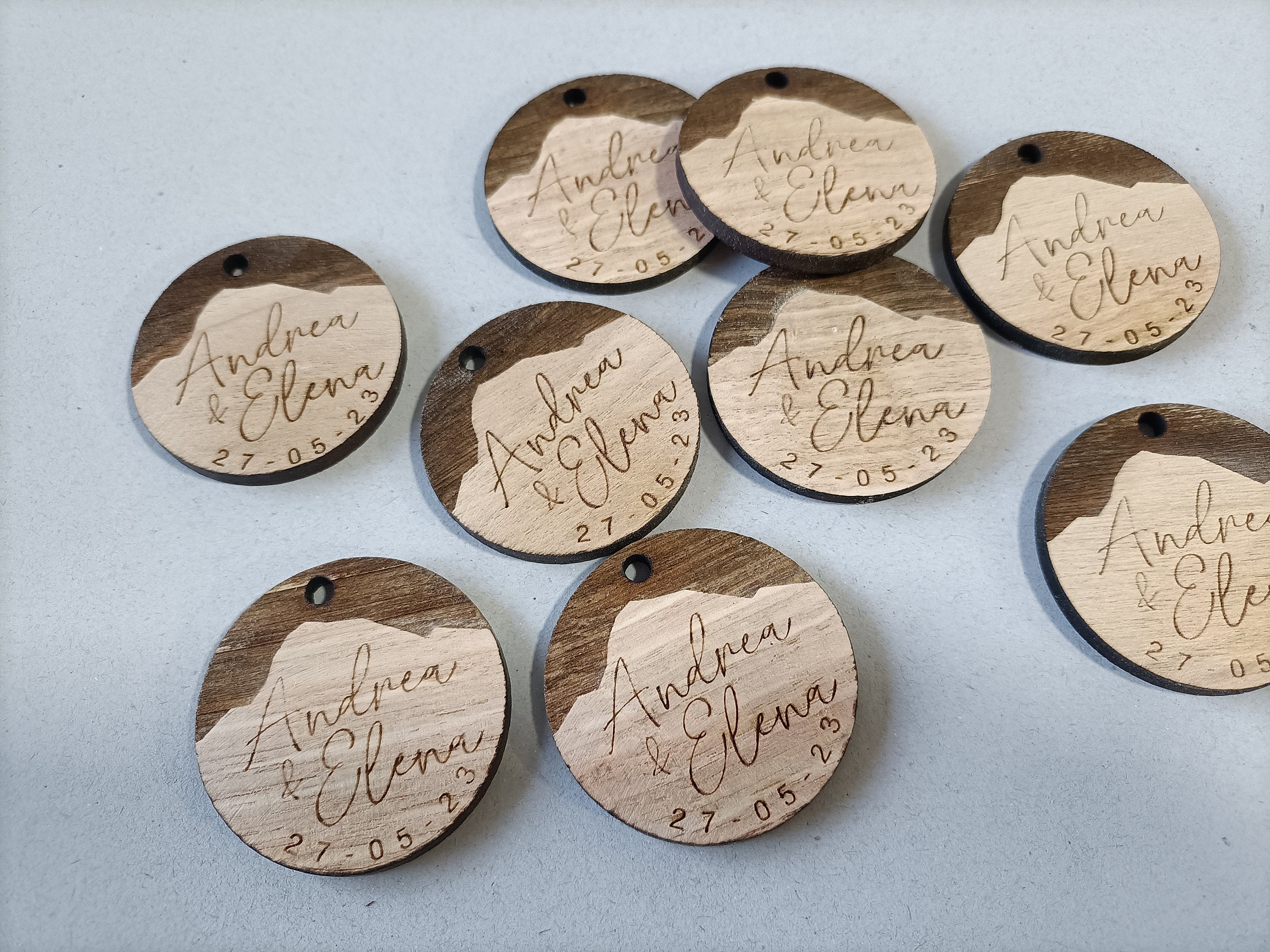 Personalised Custom Wood Tags, Custom Name - Logo Wood Tags, Wooden ...