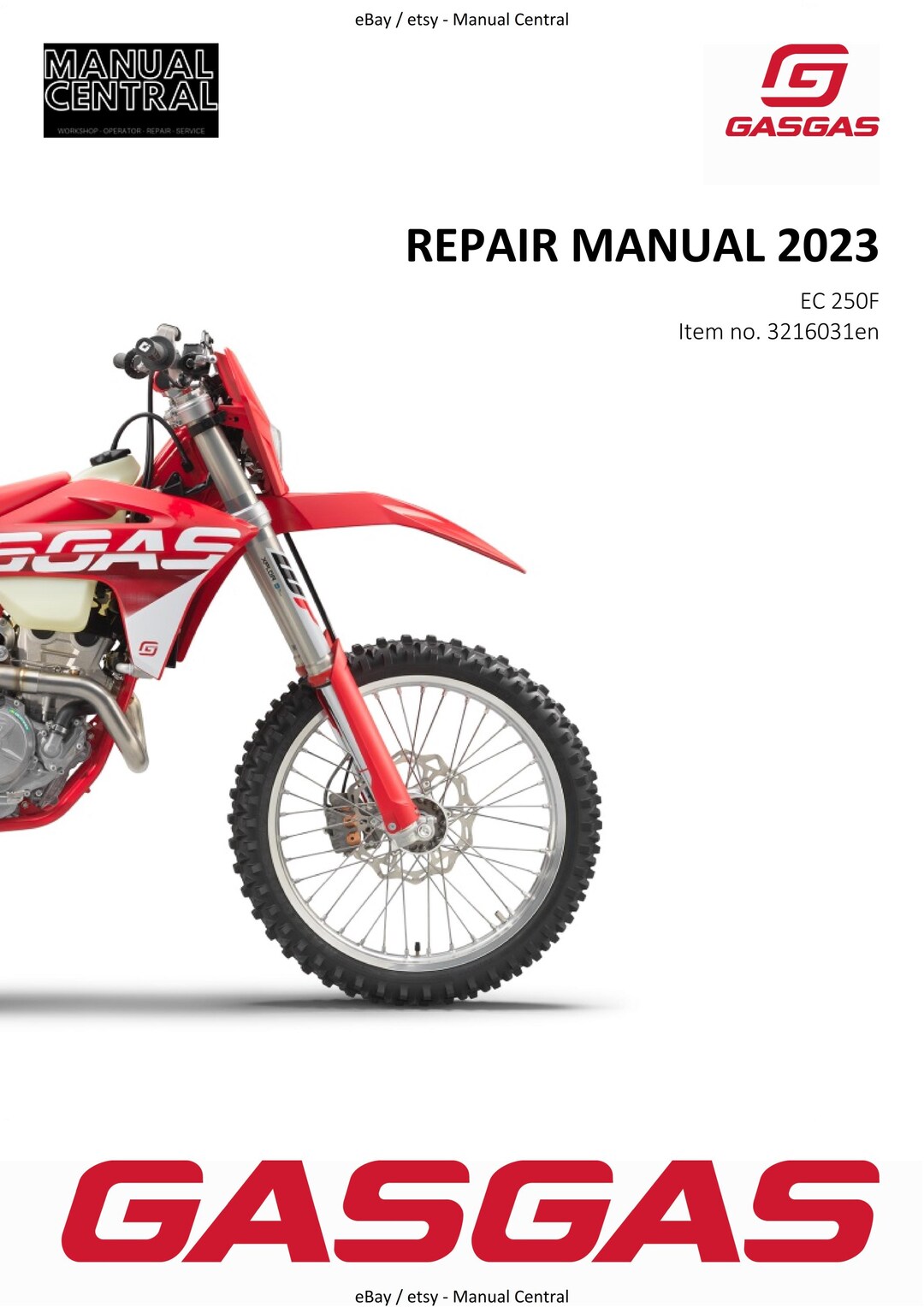 Gasgas 2023 - EC 250F - Service Workshop Repair Manual - Etsy
