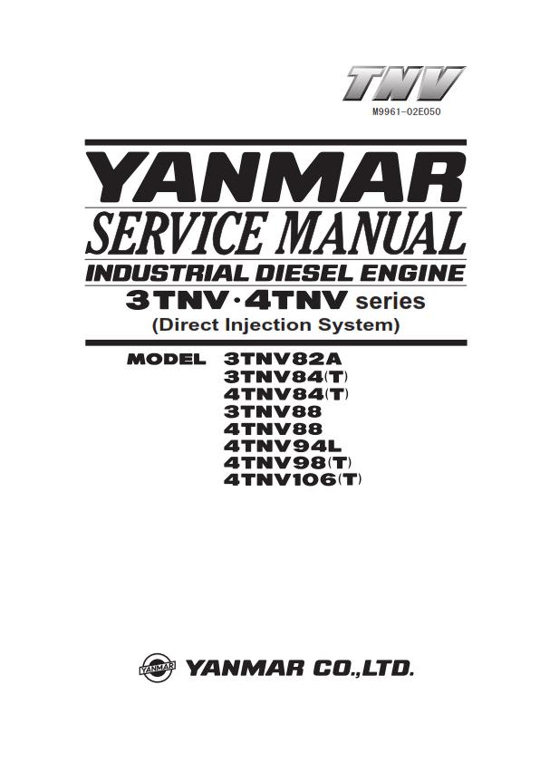Yanmar Industrial Diesel Engine - 3TNV 4TNV Series - Service Repair ...