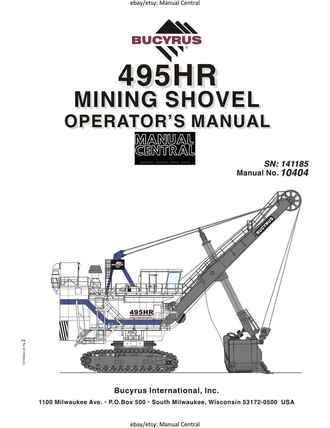 Bucyrus - 495HR Mining Shovel - Operator Manual - Etsy
