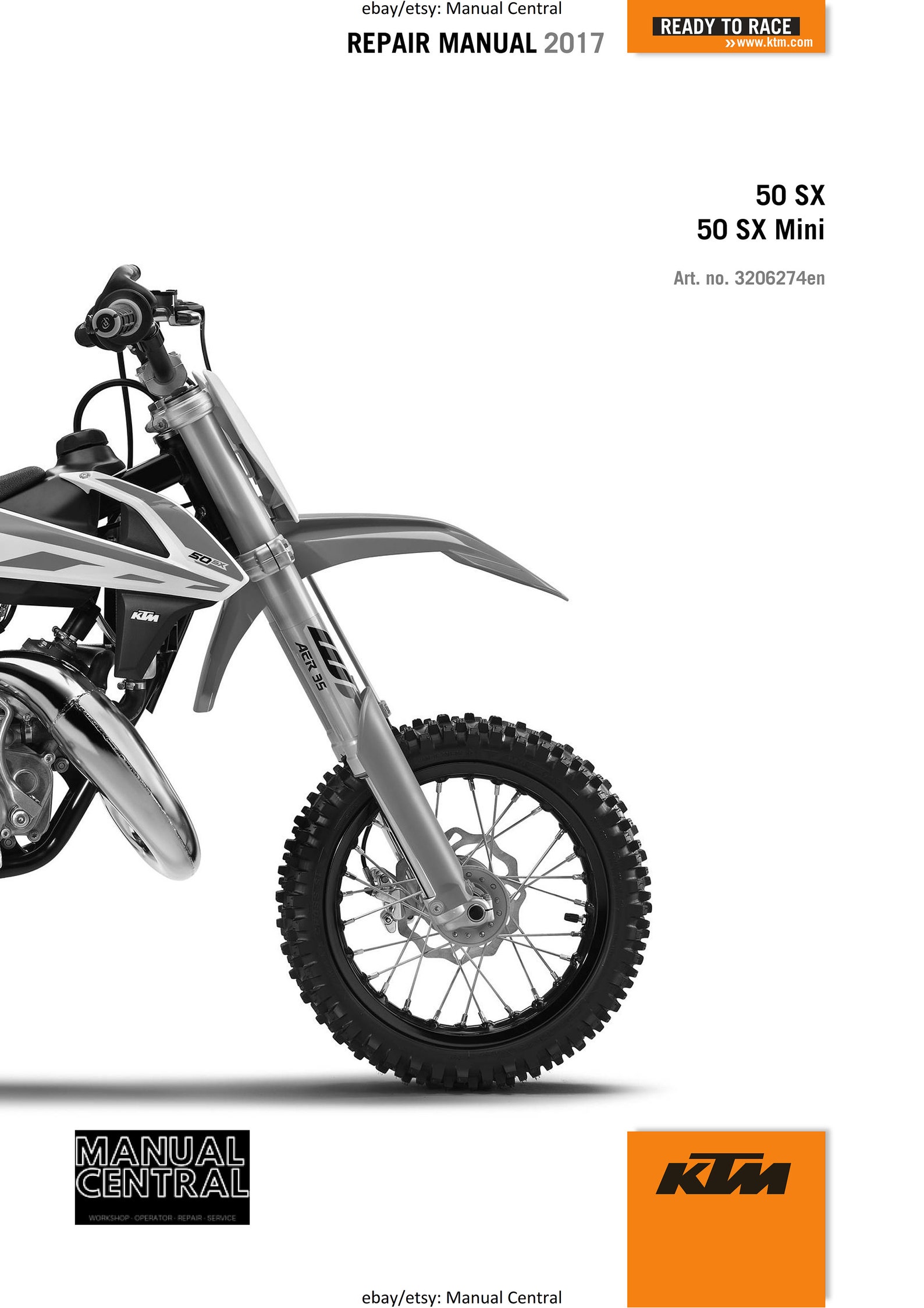 KTM 2017 - 50 SX Mini - Service Workshop Repair Manual - Etsy