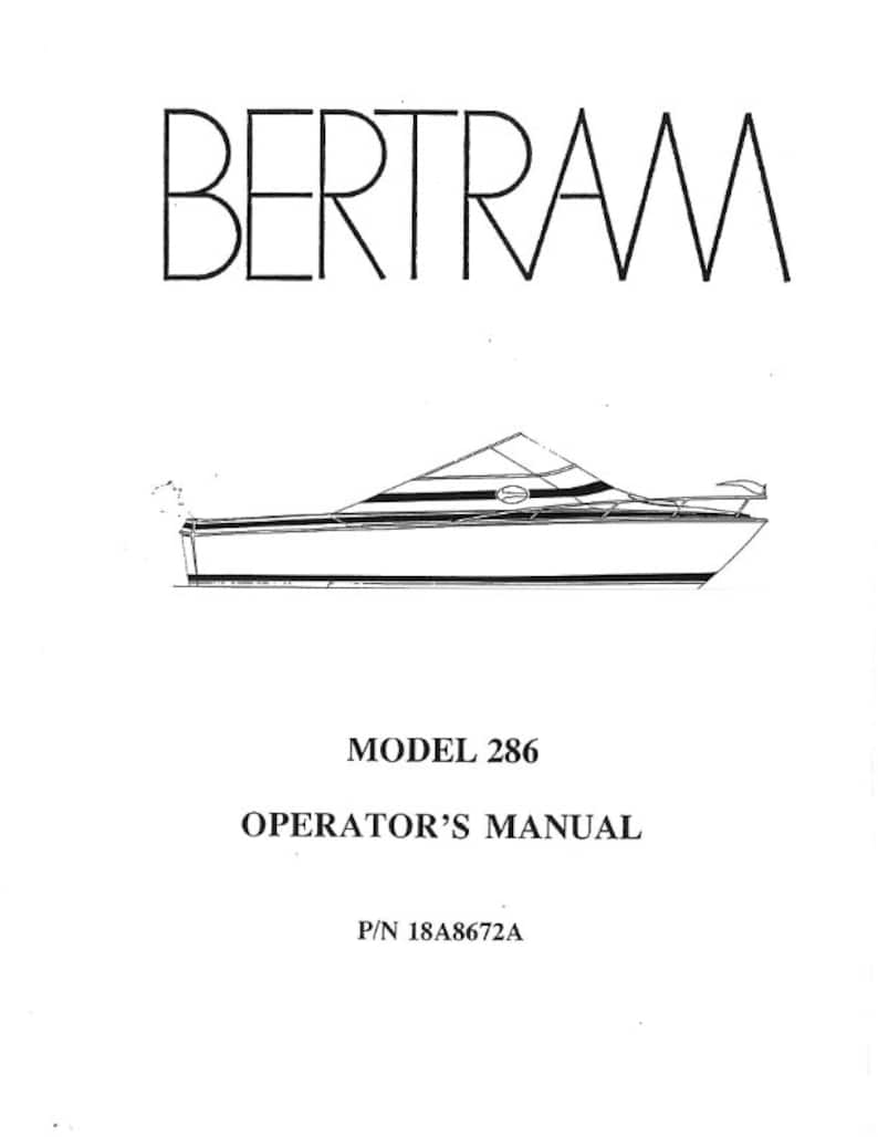 Bertram 286 - Owners Manual - Etsy