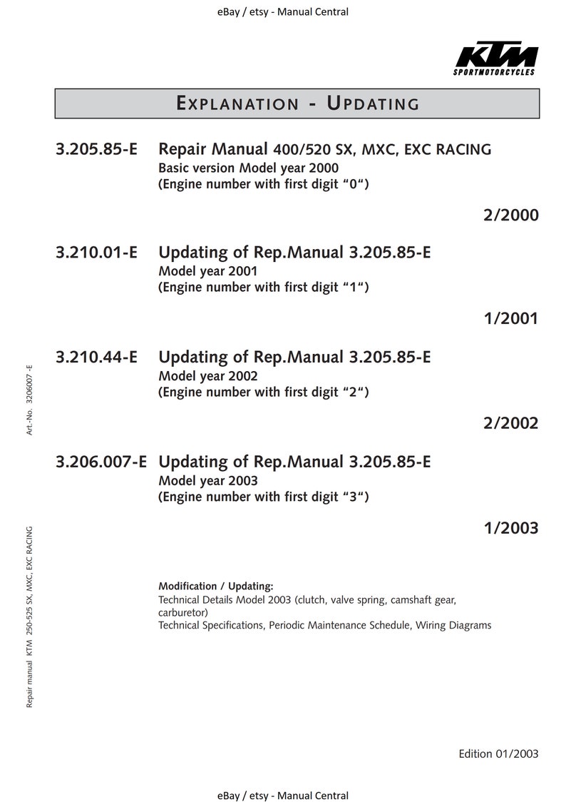 KTM 2000 2001 2002 2003 - 250/400/520 Mxc Exc Racing - Workshop Service ...