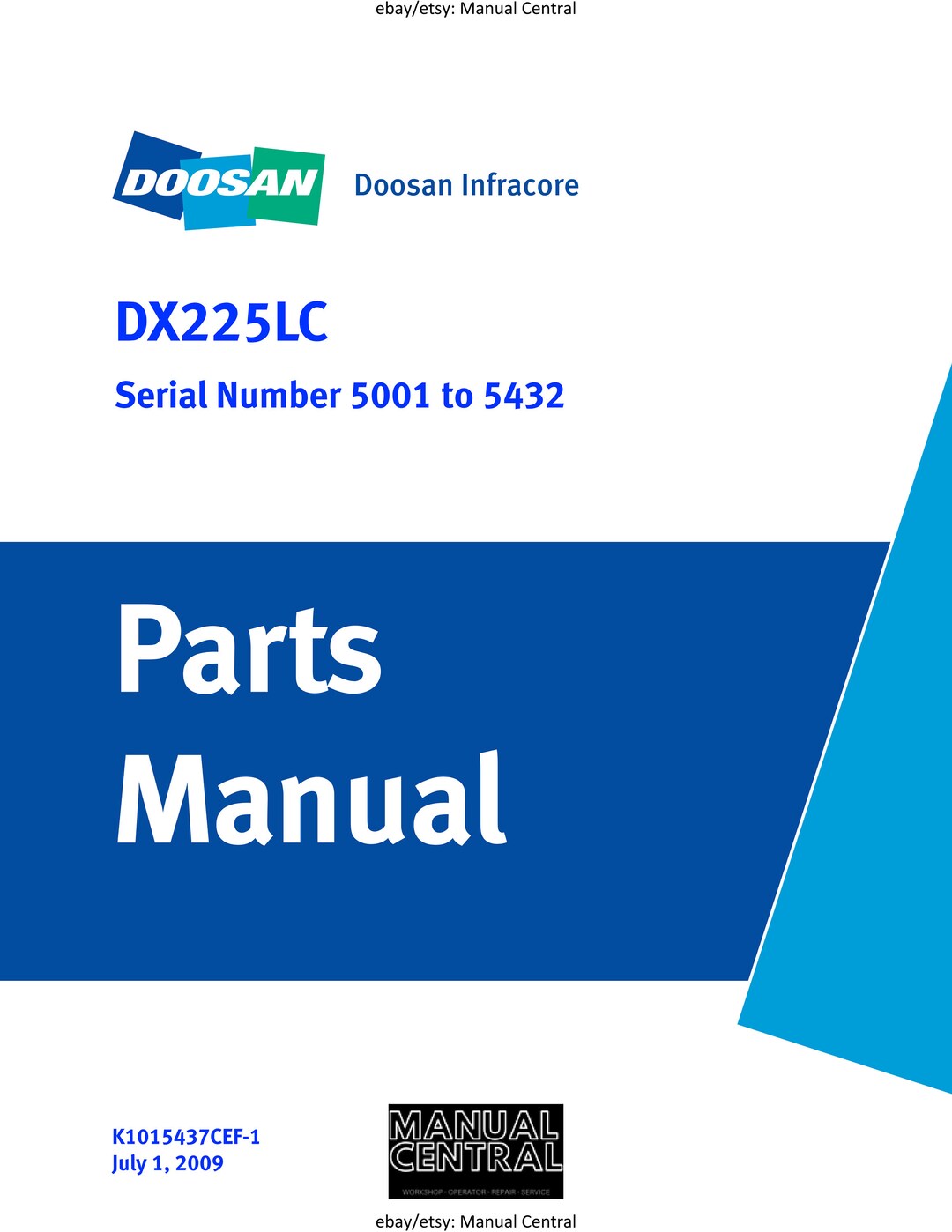 Doosan - Parts Book - DX225LC - Serial Number 5001 to 5432 - Etsy