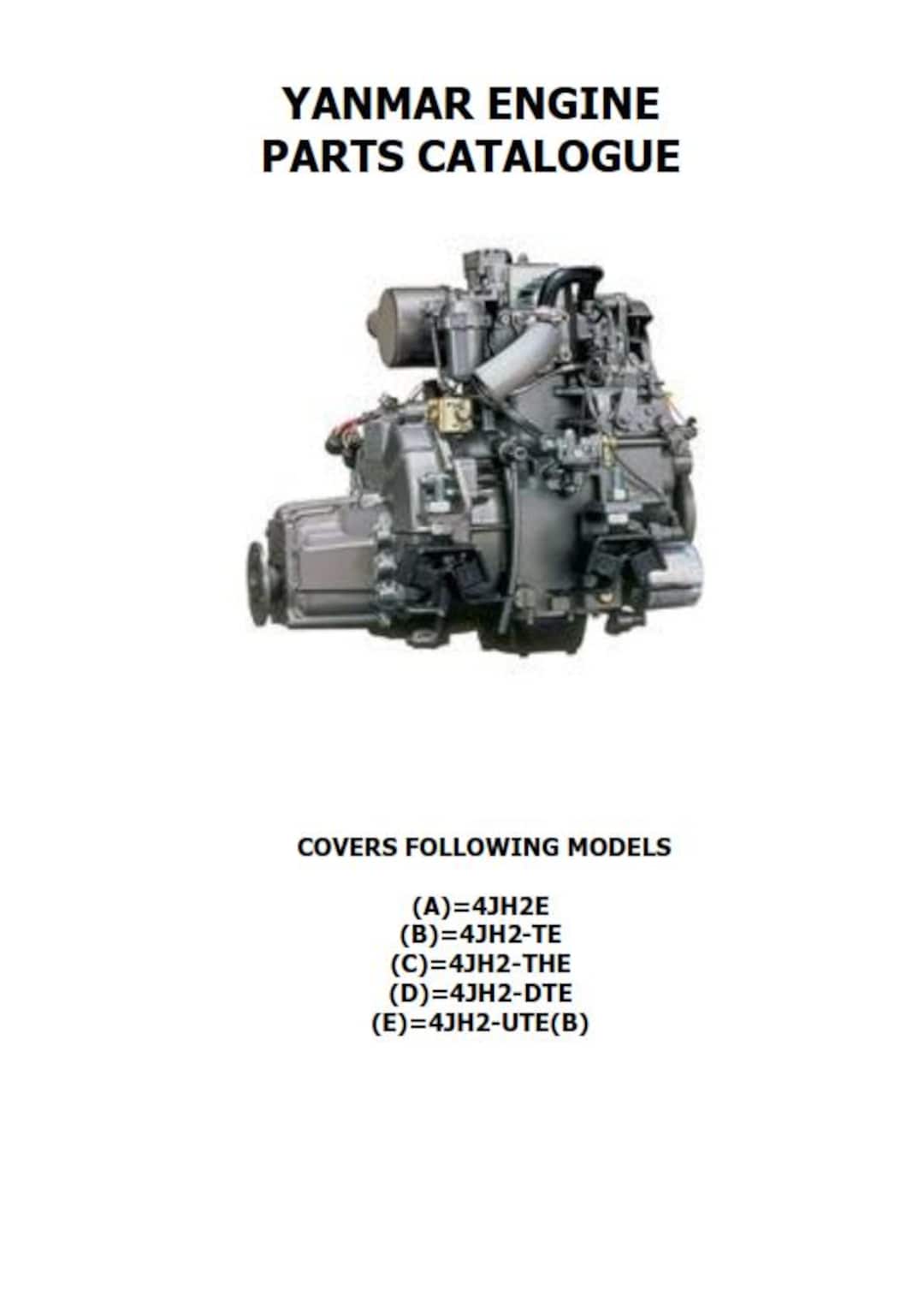 Yanmar Engine Parts Catalogue - 4jh2e 4jh2-te 4jh2-the 4jh2-dte 4jh2-ute - Etsy