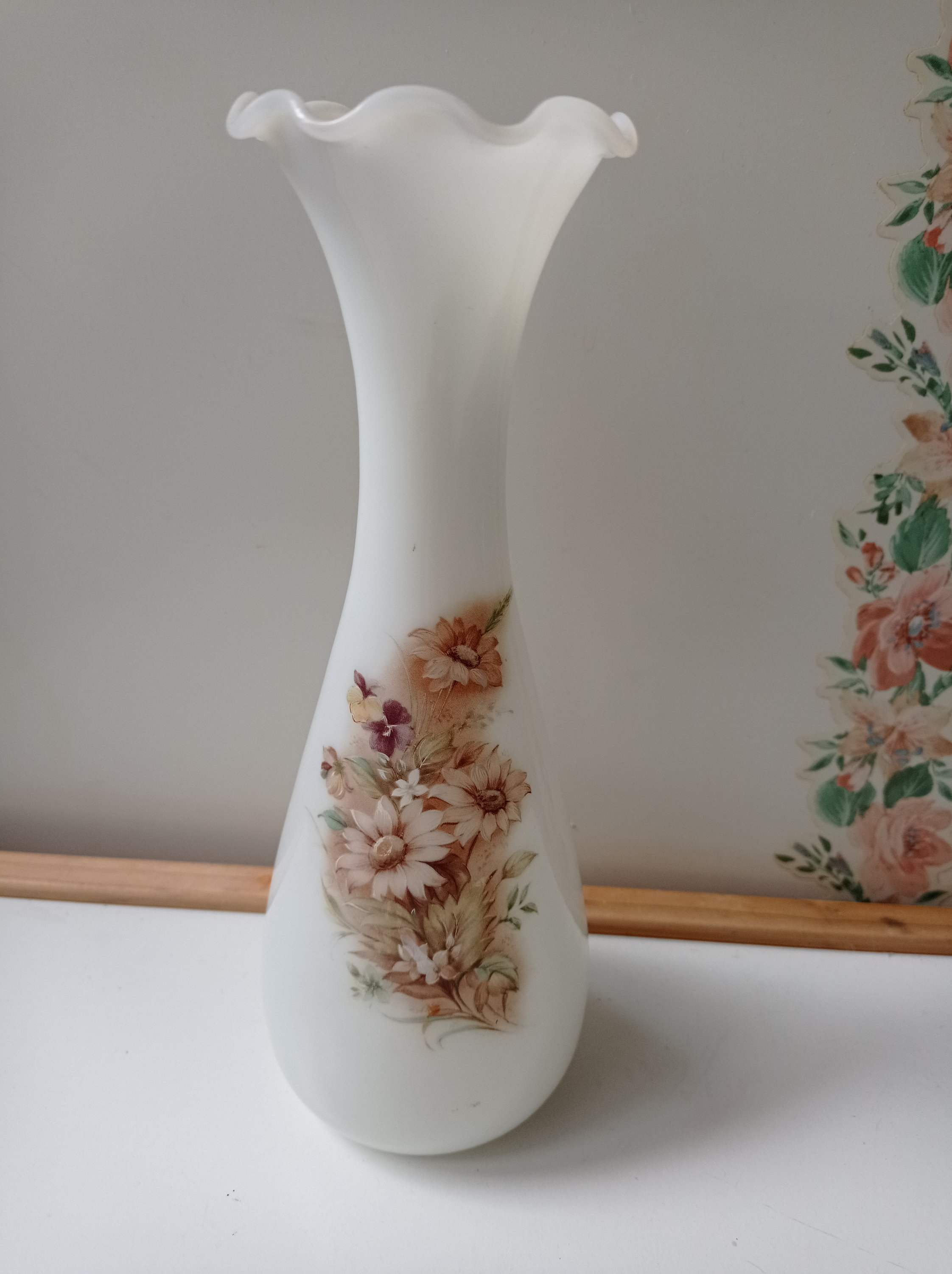 Vintage Opaline Glass Vases-vases-retro Blue Milk Glass Vase - Etsy