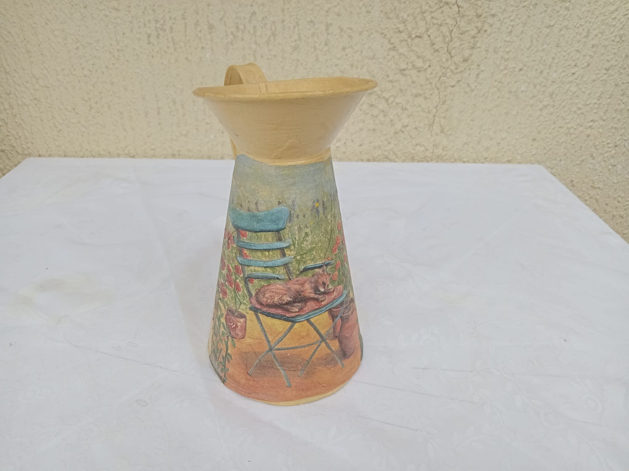 Vintage Metal Pitcher French Design Handmade Printed Pitcher - Etsy