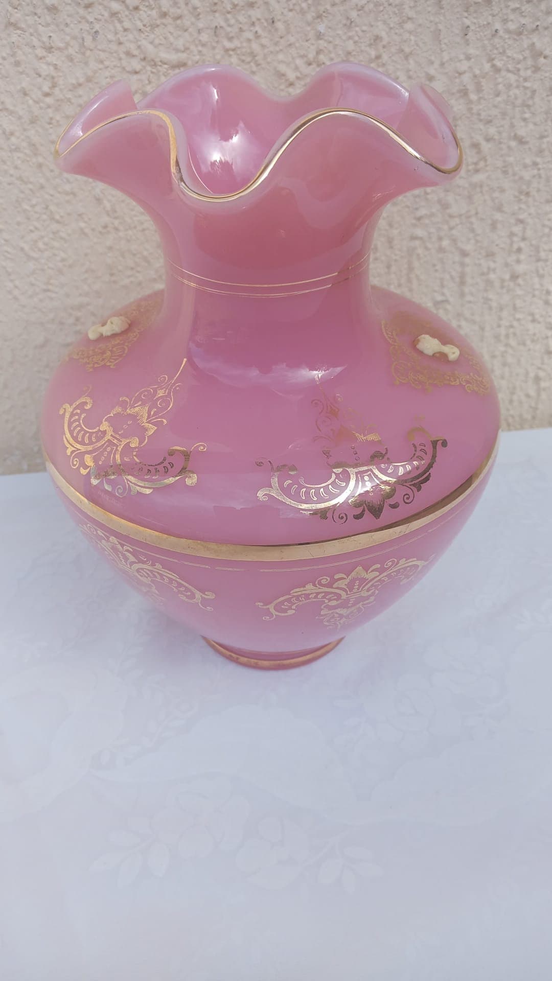 Vintage Opaline Glass Vases-vases-retro Blue Milk Glass Vase -french ...