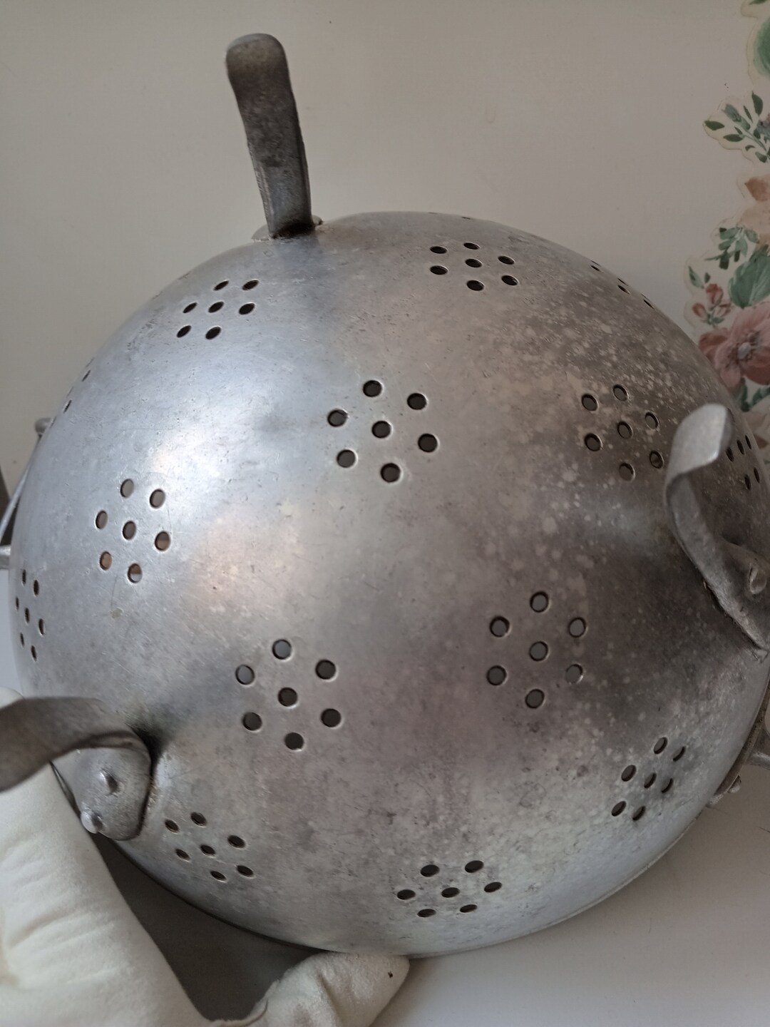 Copper Sieve Strainer Pan Cast Aluminium Handles Canning Vintage Copper ...