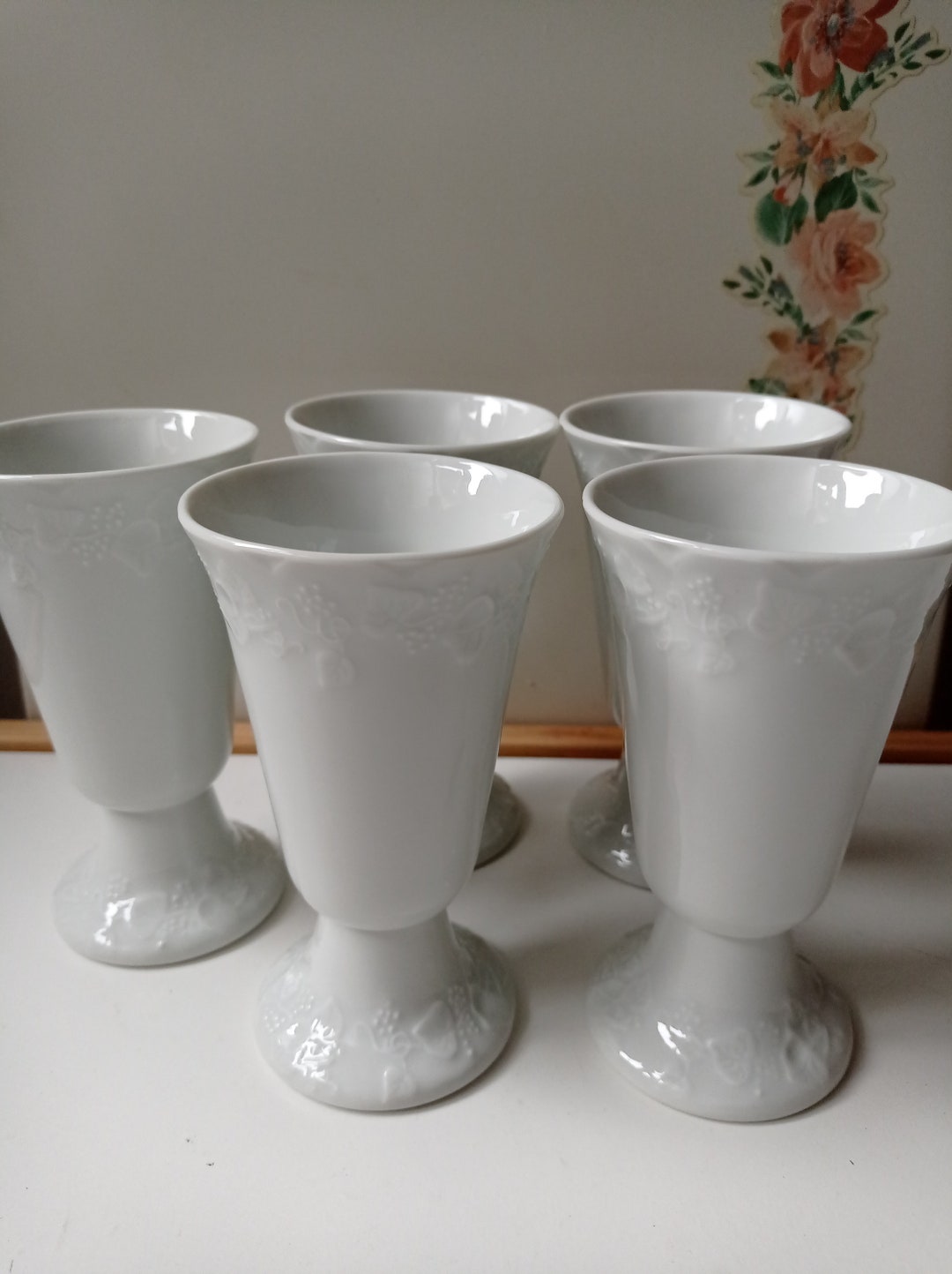 French White Cups White Porcelain- Mazagran- CNP France- Vintage Cup ...