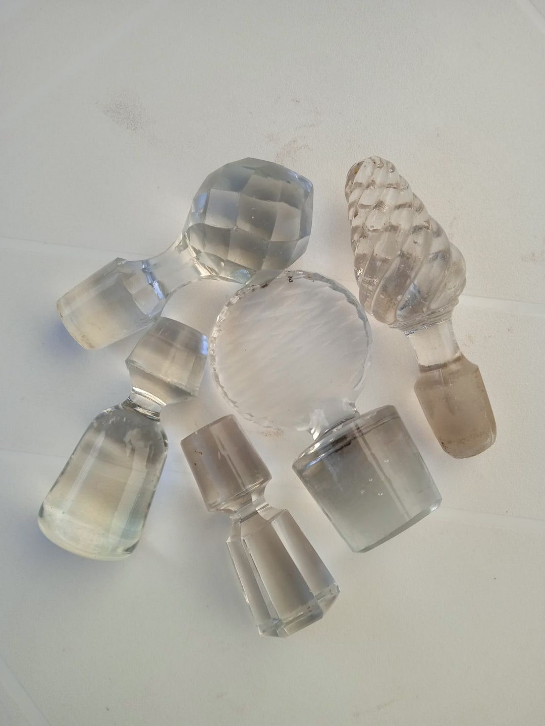 Set of 5 Special French Vintage Crystal Decanter Stoppers - Etsy