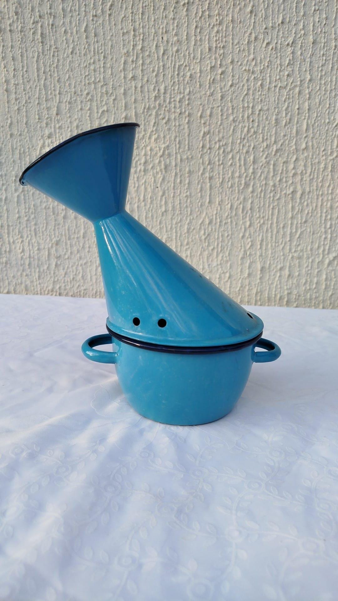 Antique Inhaler in Blue Enemalled Sheet Metal-blue Edging 1950s - Etsy