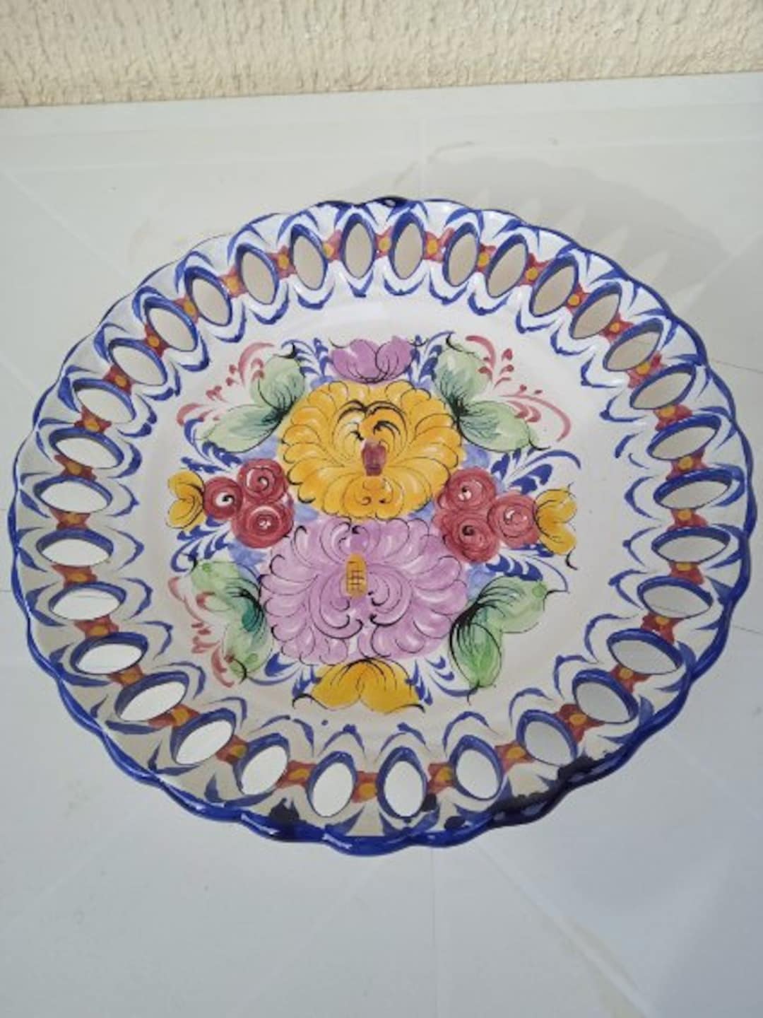 Flower Power Vase-plate for Sweets-vintage Plate - Etsy