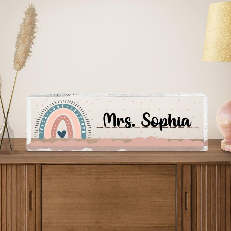 Boho Teacher Name Plaque - Etsy