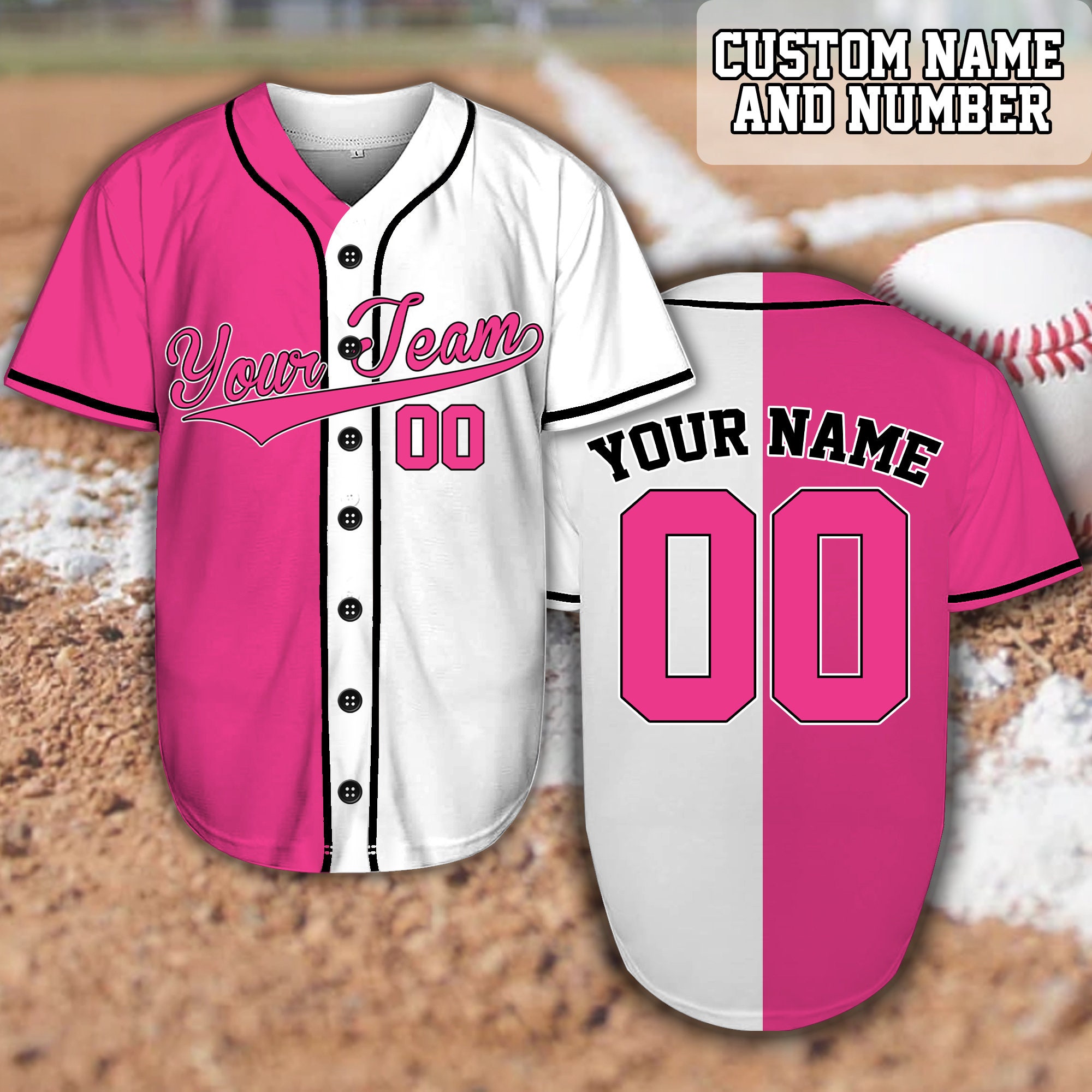 Personalized Team Name and Number Baseball Jersey, Custom Baseball ...