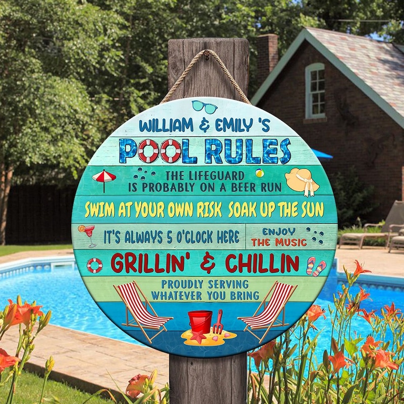 Funny Pool Signs - Etsy