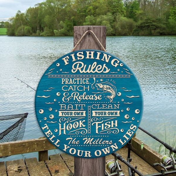 Fishing Rules Sign - Etsy