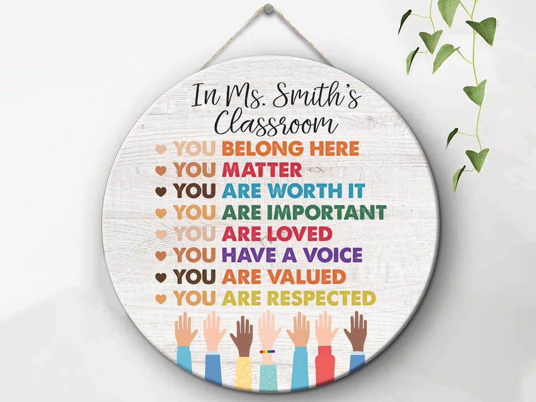 Diversity Classroom Sign, Personalized Classroom Sign, Inspirational ...