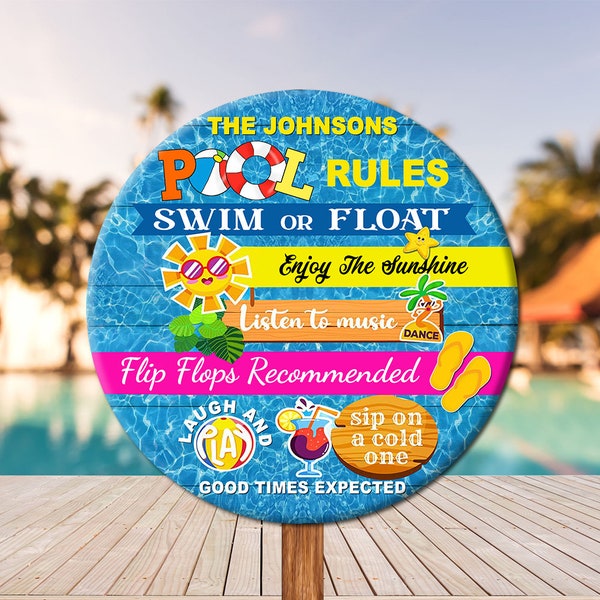 Pool Signs Personalized - Etsy