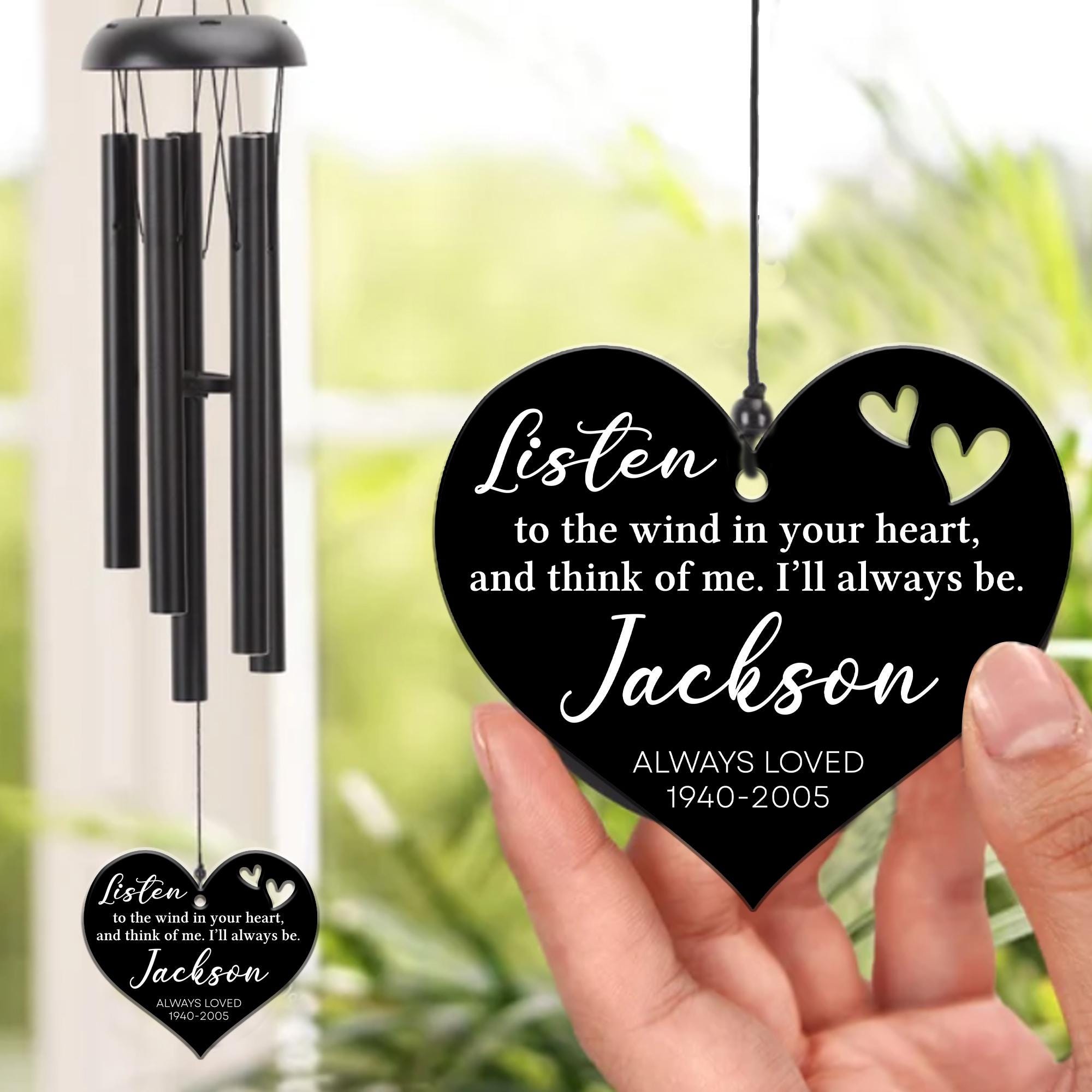 Personalized Listen to the Wind Memorial Chime Personalized Memorial ...