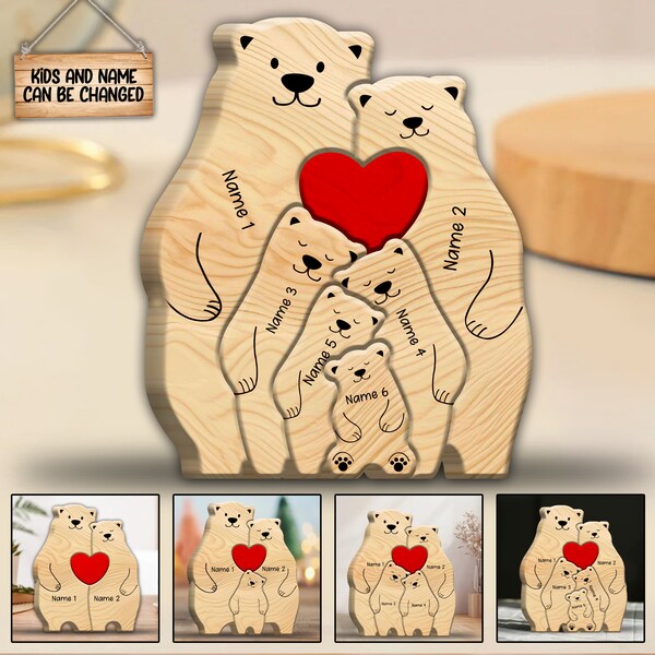 Personalized Family Puzzle With Wooden Bears - Etsy
